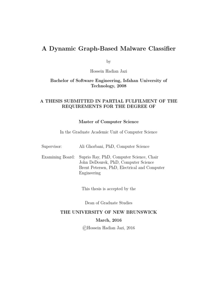 A Dynamic Graph-Based Malware Classifier | PDF | Vertex (Graph Theory) | Malware