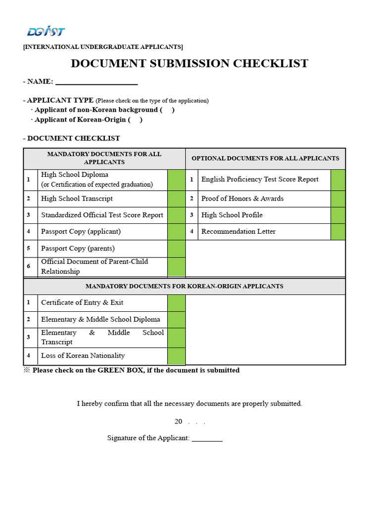 2024 Document Submission Checklist 2 | PDF