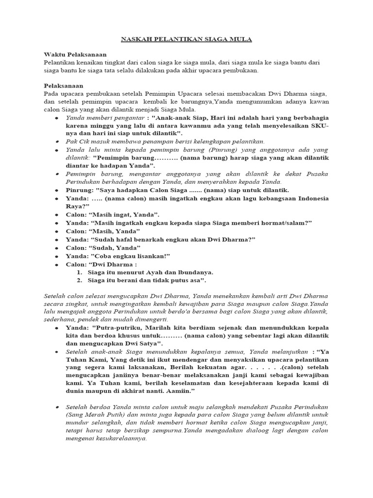 Pelantikan Siaga Mula | PDF