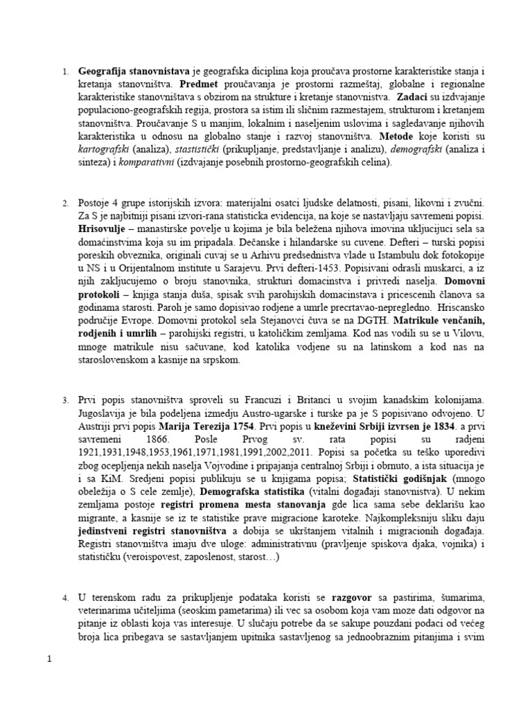 Stanovnistvo Skripta | PDF