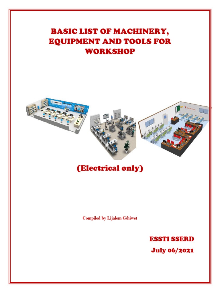 Electrical Workshop Tools List | PDF
