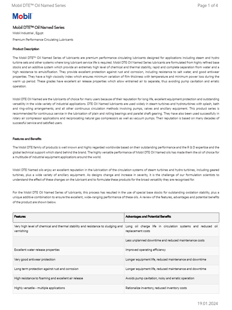 EU XX Mobil DTE Oil Named Series | PDF | Lubricant | Exxon Mobil