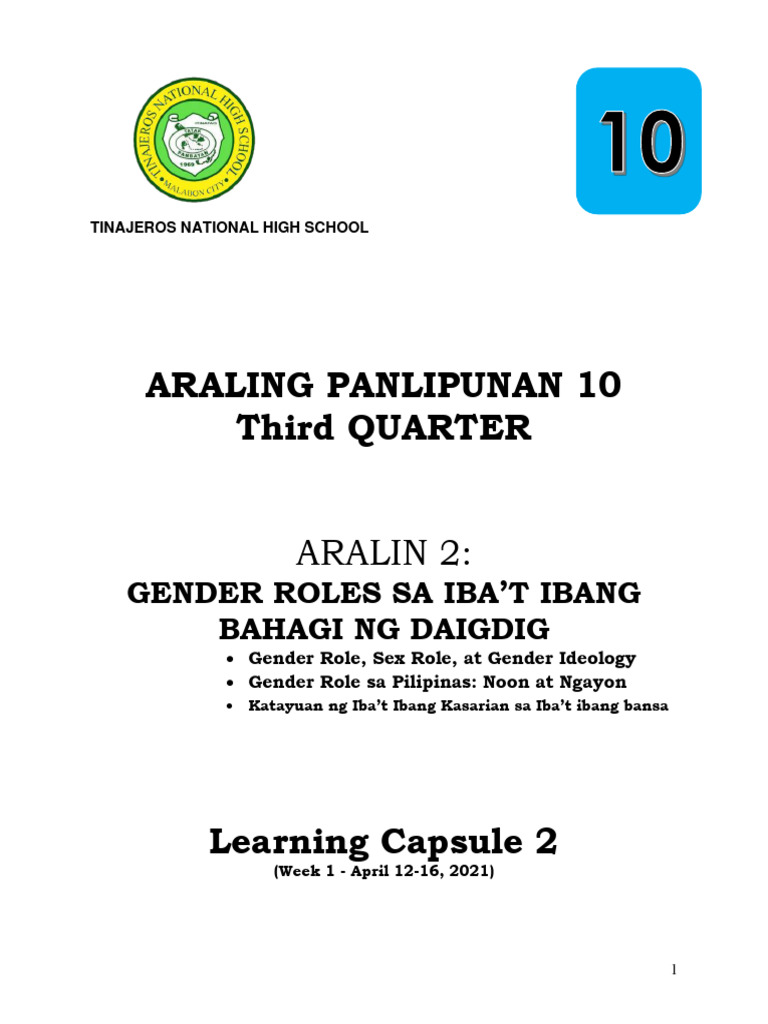 G10 - LEARNING CAPSULE 2 - 3rd QUARTER - Week 1 | PDF