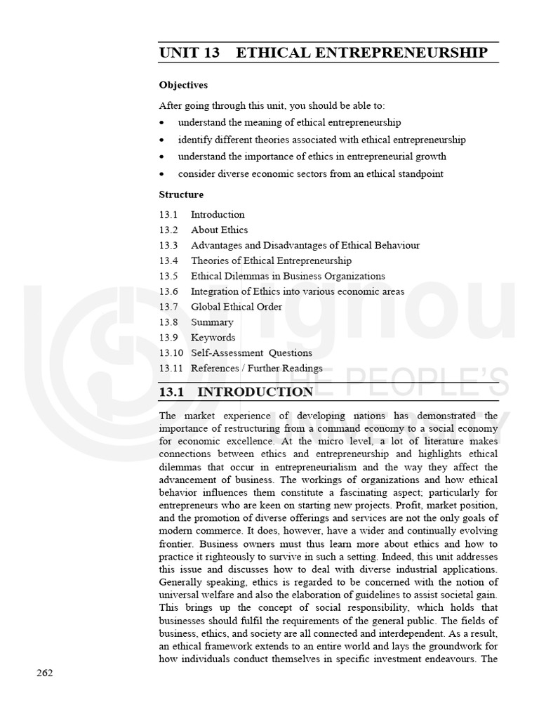 SPME Entrepreneurial Ethics Unit 4 - Part4 | PDF | Entrepreneurship | Morality