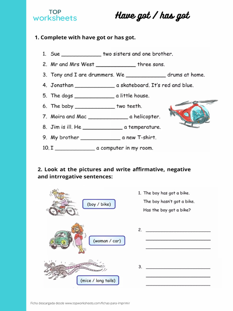 Complete With Have Got - Has Got | PDF