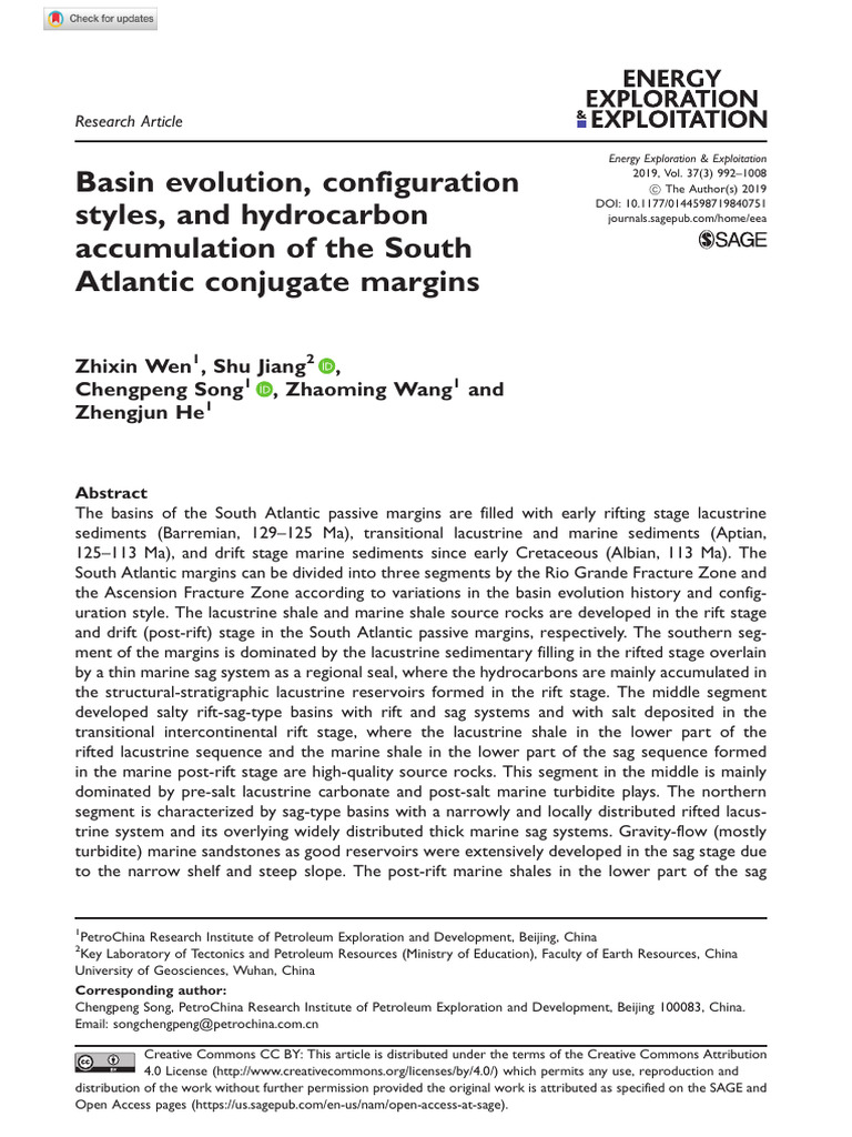 Wen Et Al 2019 Basin Evolution Configuration Styles and Hydrocarbon ...