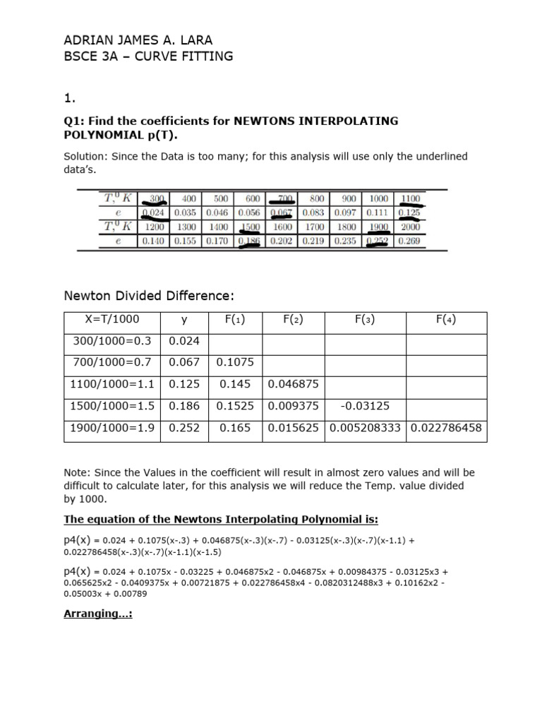 Lara Curve Fitting | PDF | Least Squares | Equations