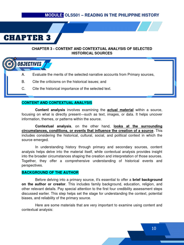 Chapter 3 - Content and Contextual Analysis of Selected Historical ...