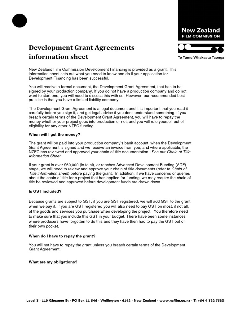 Development Grant Agreement Guide | PDF | Economies | Business