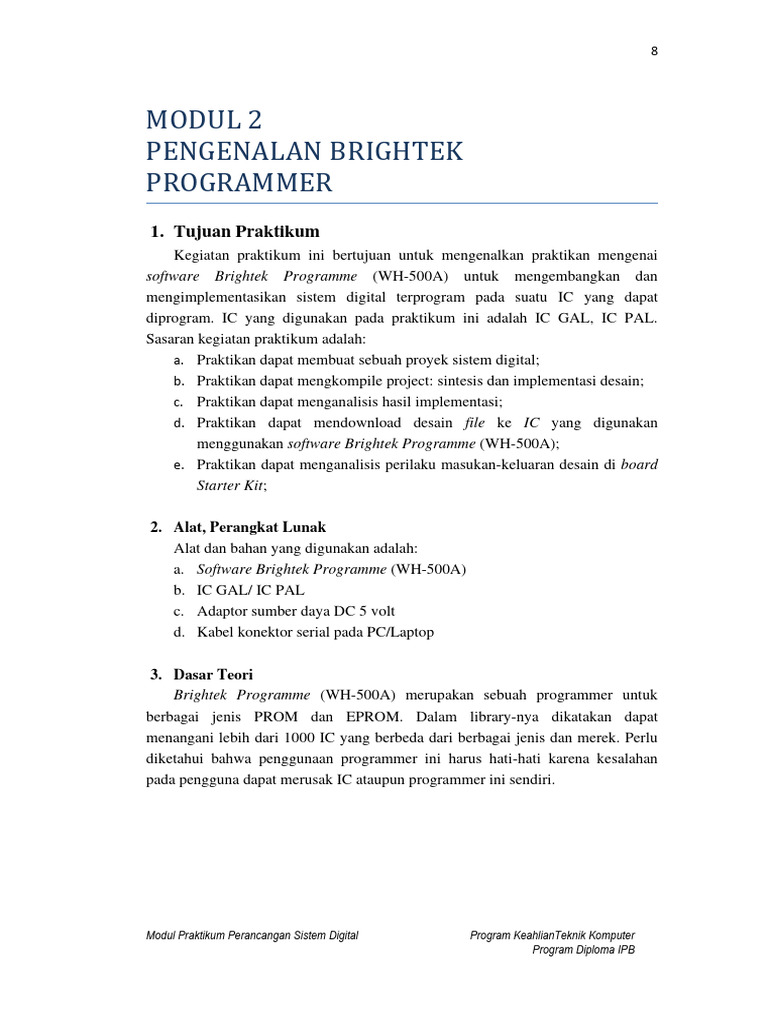 Modul 2. Brightek Programmer | PDF
