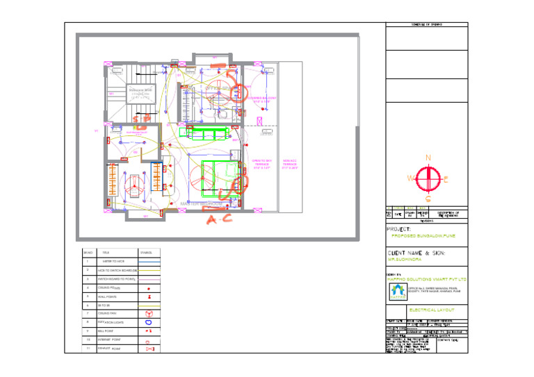 Electrical Layout for Proposed Bungalow | PDF
