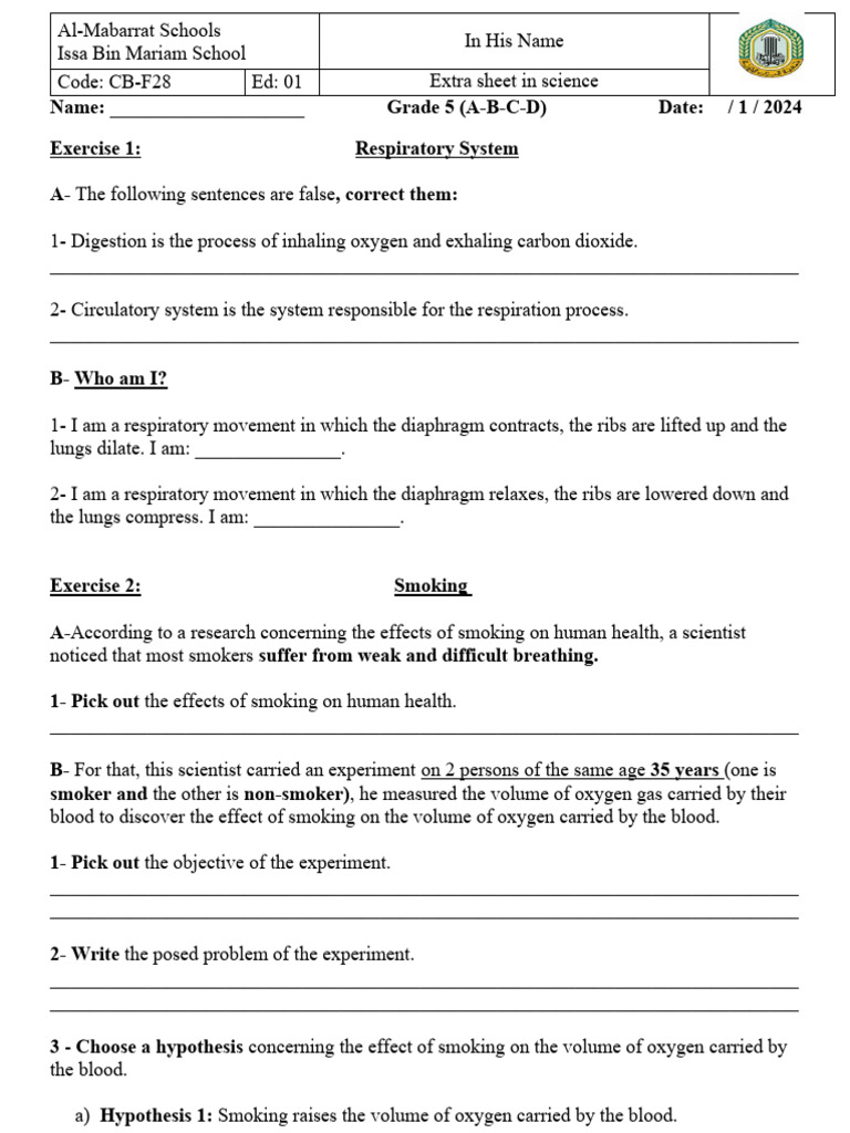 Revision Sheet 2 gd5 2023-2024 | PDF