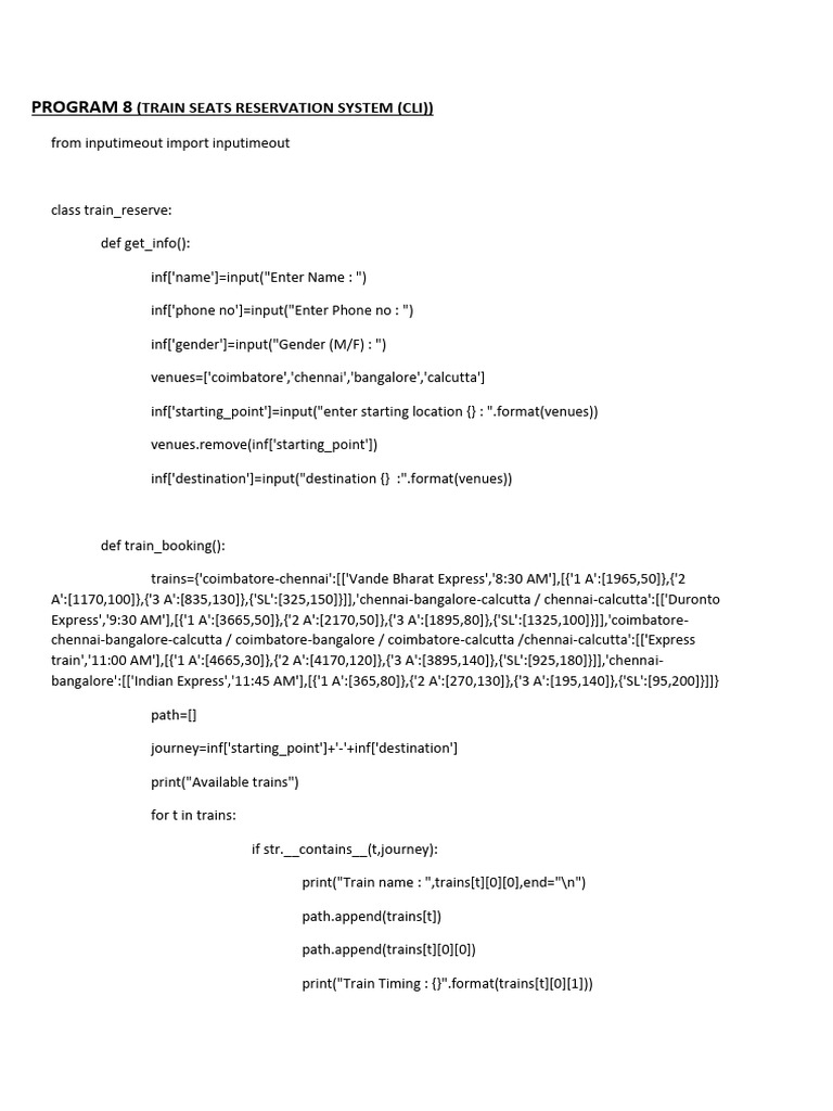 21BCM055 - TrainTicketReservation - CLI Python | PDF | Credit Card | Train