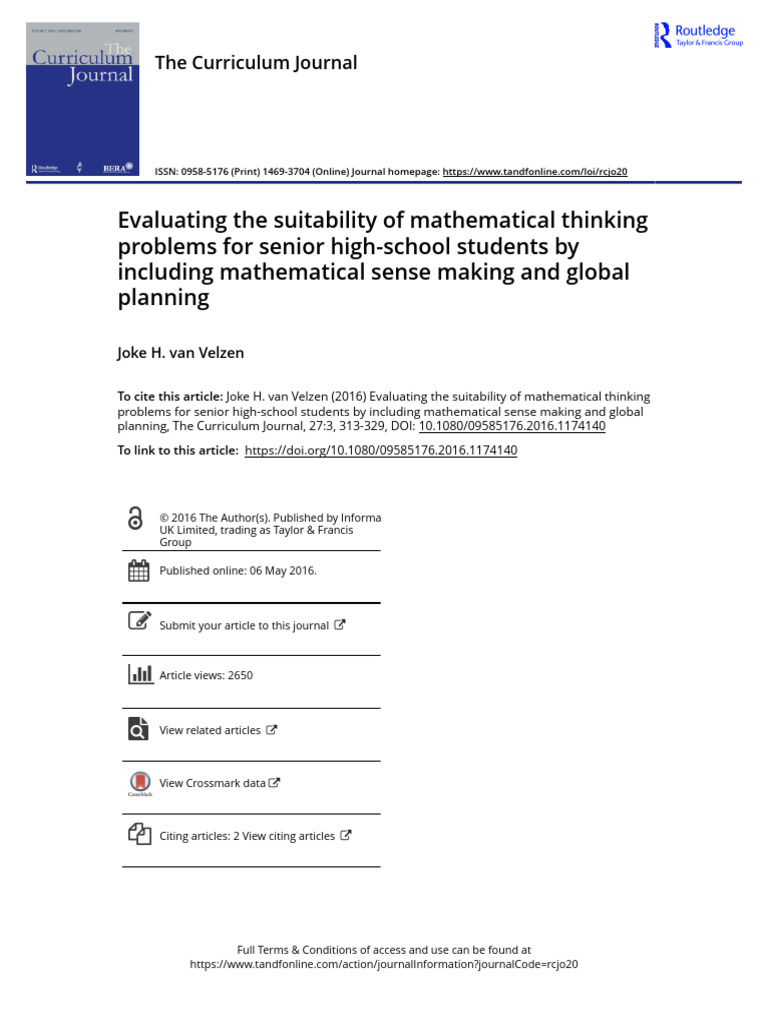 00-Evaluating The Suitability of Mathematical Thinking Problems For ...