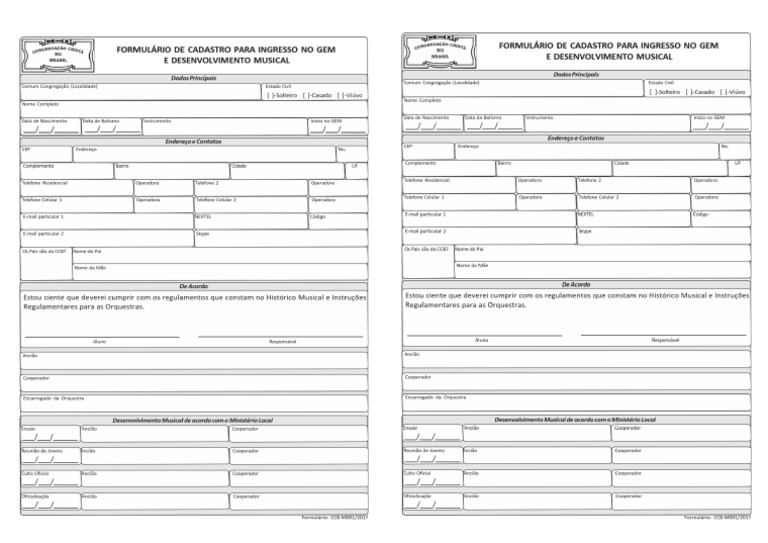 Formulário para Ingresso No Gem | PDF