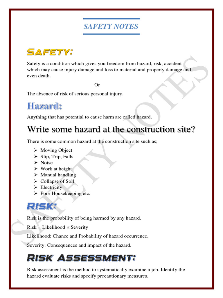 Safety Notes | PDF