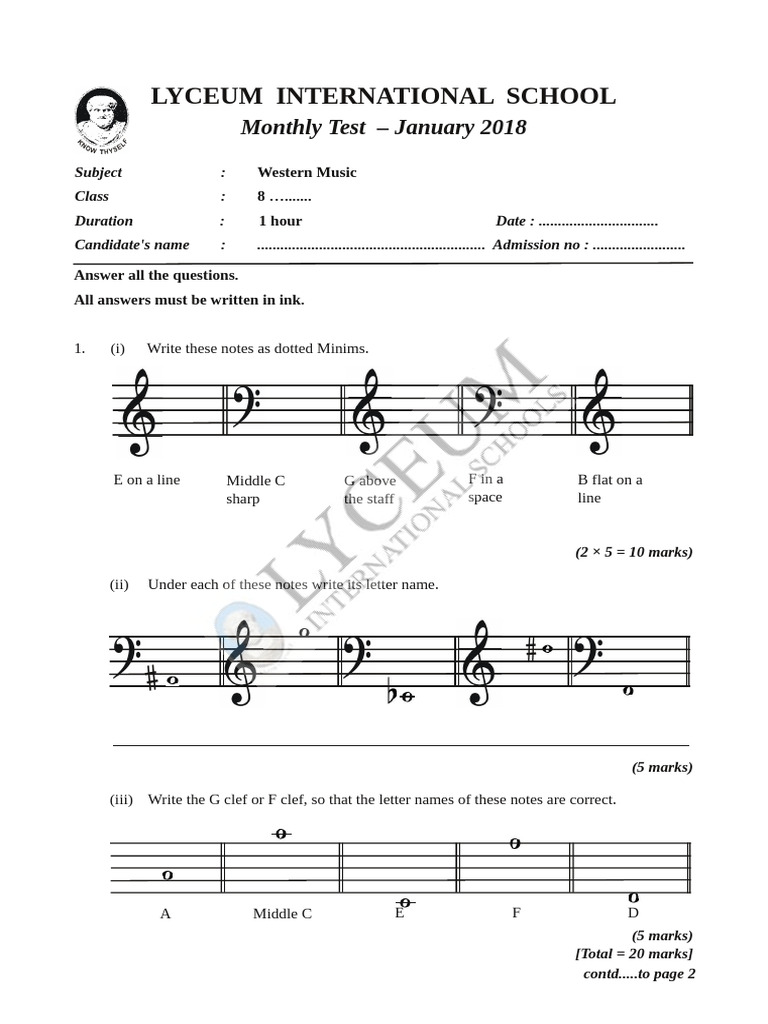Western Music Pdf Clef Elements Of Music