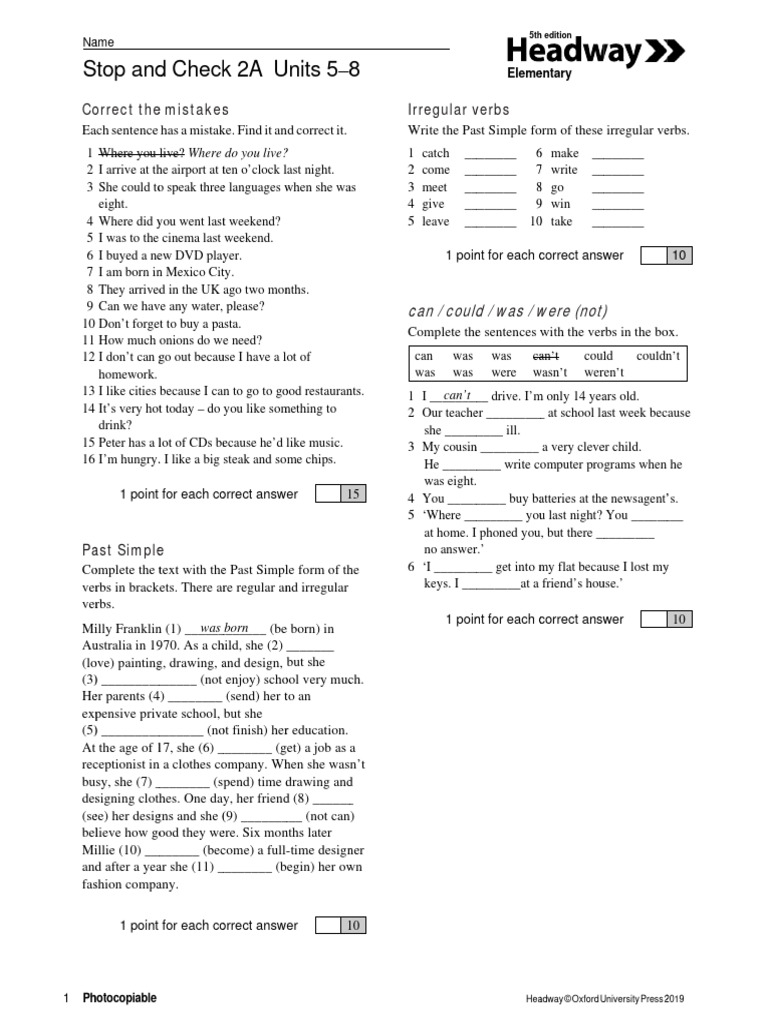 HW5e Elem Stopcheck 02A | PDF | Human Communication | Linguistic Morphology