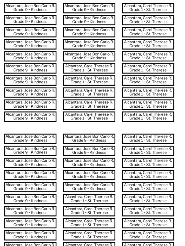 Small Labels (School) | PDF