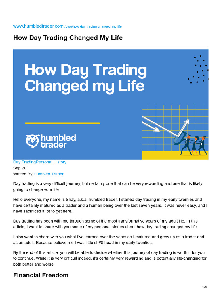 How Day Trading Changed My Life Download Free Pdf Day Trading