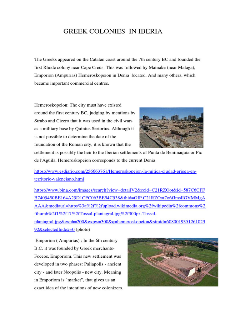 Greek Colonies in Iberia | PDF | Social Science | Travel