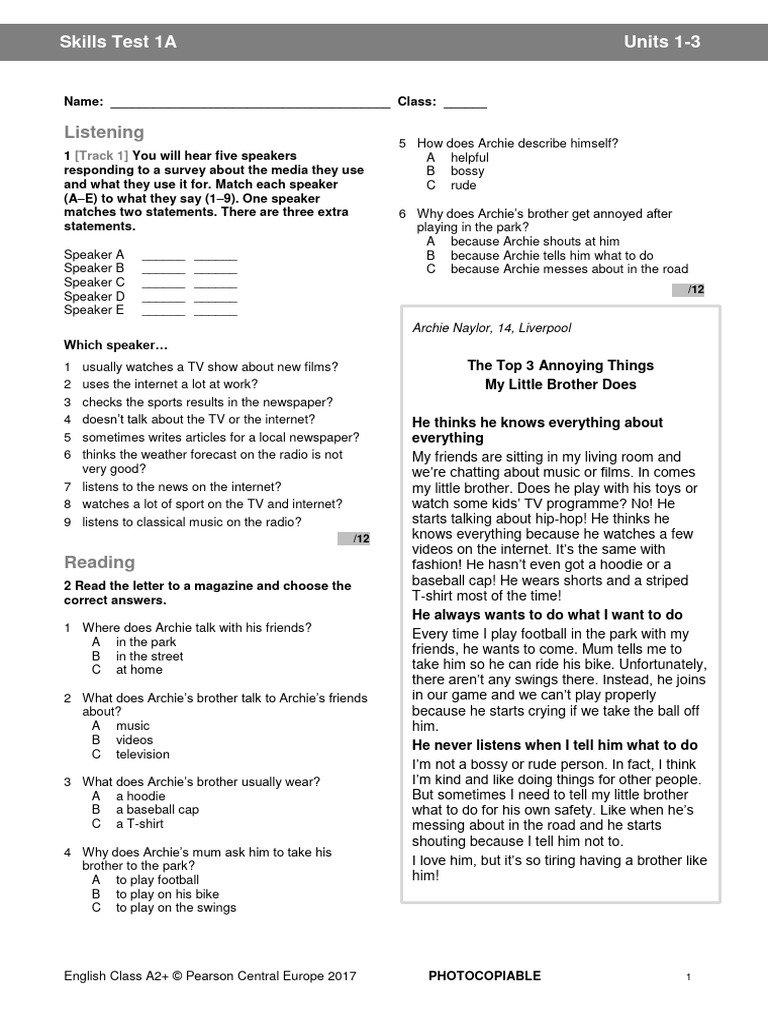 Eca2 Tests Skills Test 1a Pdf