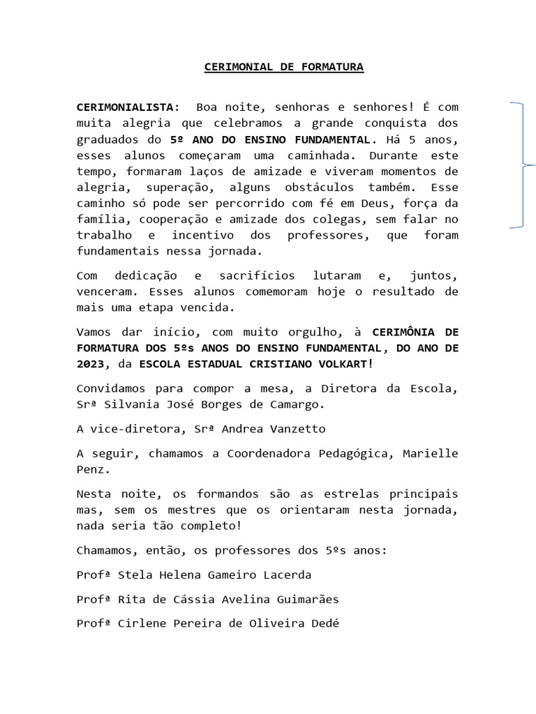 Cerimonial de Formatura | PDF