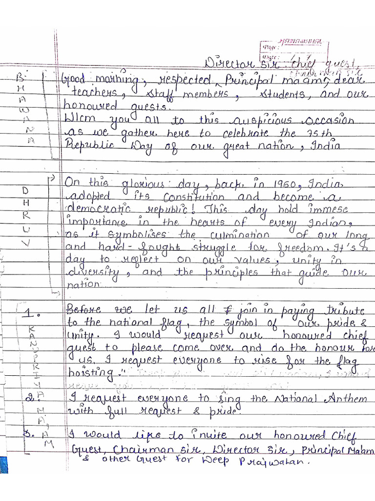 Republic Day Script | PDF