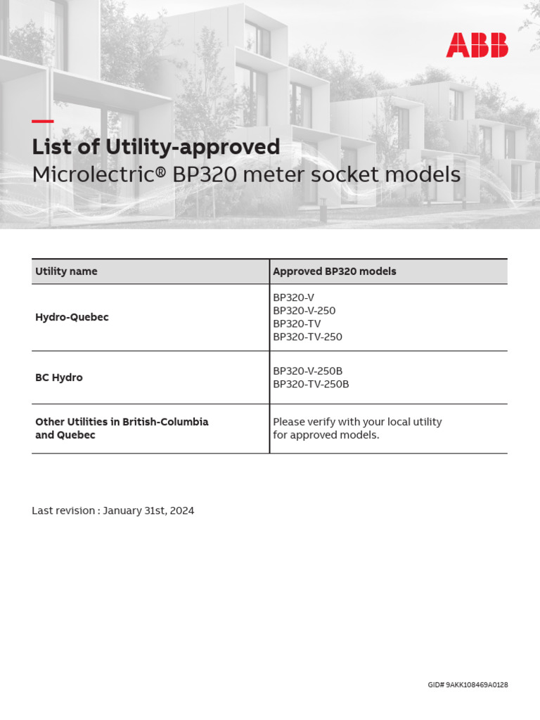 BP320 Utility Approval List 2024 en | PDF