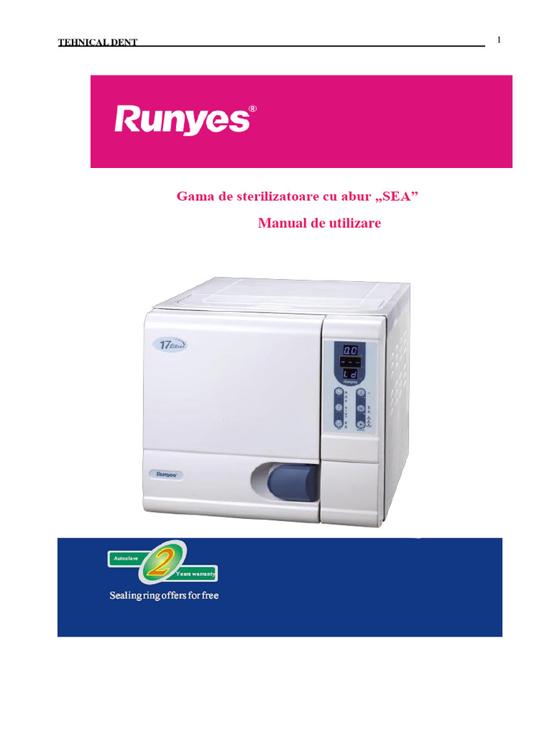MANUAL AUTOCLAV RUNYES 23 Litri | PDF