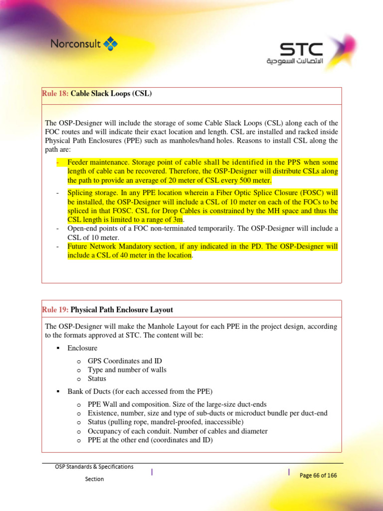 FOC Cable Slack Inside Manhole STC | PDF