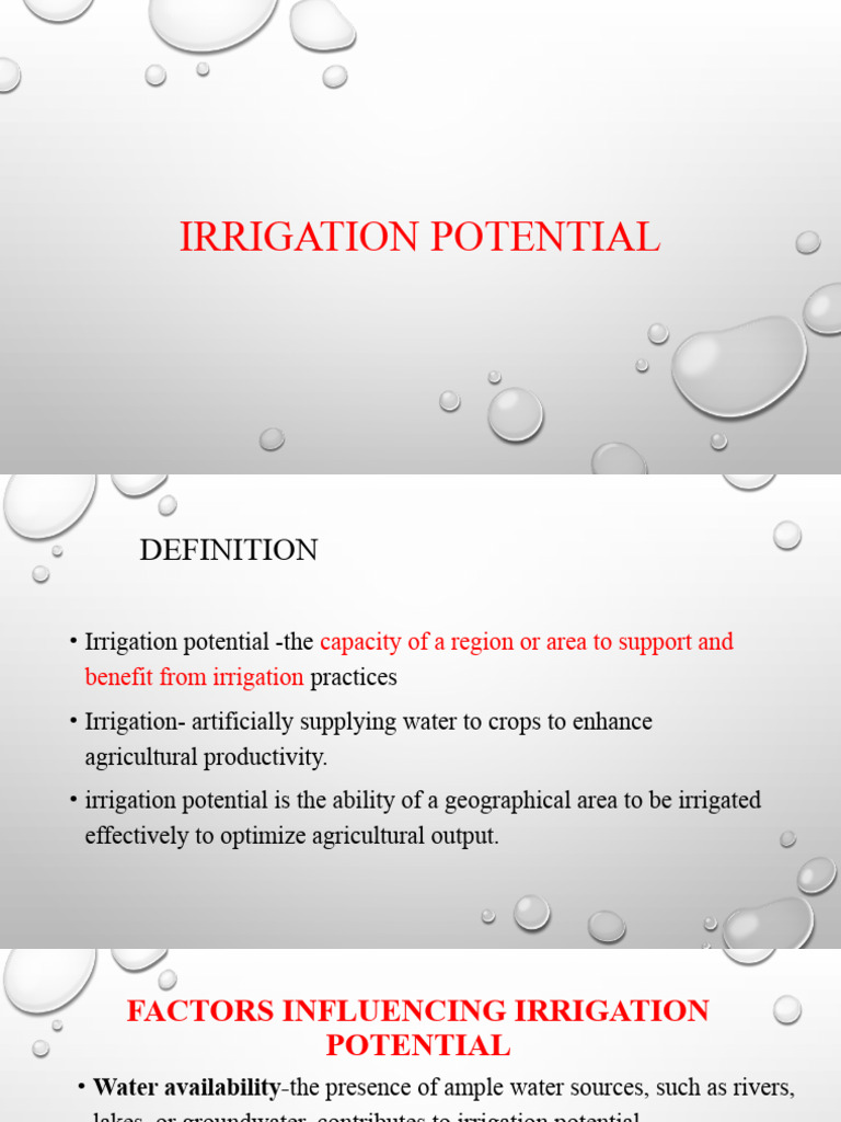 Irrigation Potential | PDF | Irrigation | Agriculture