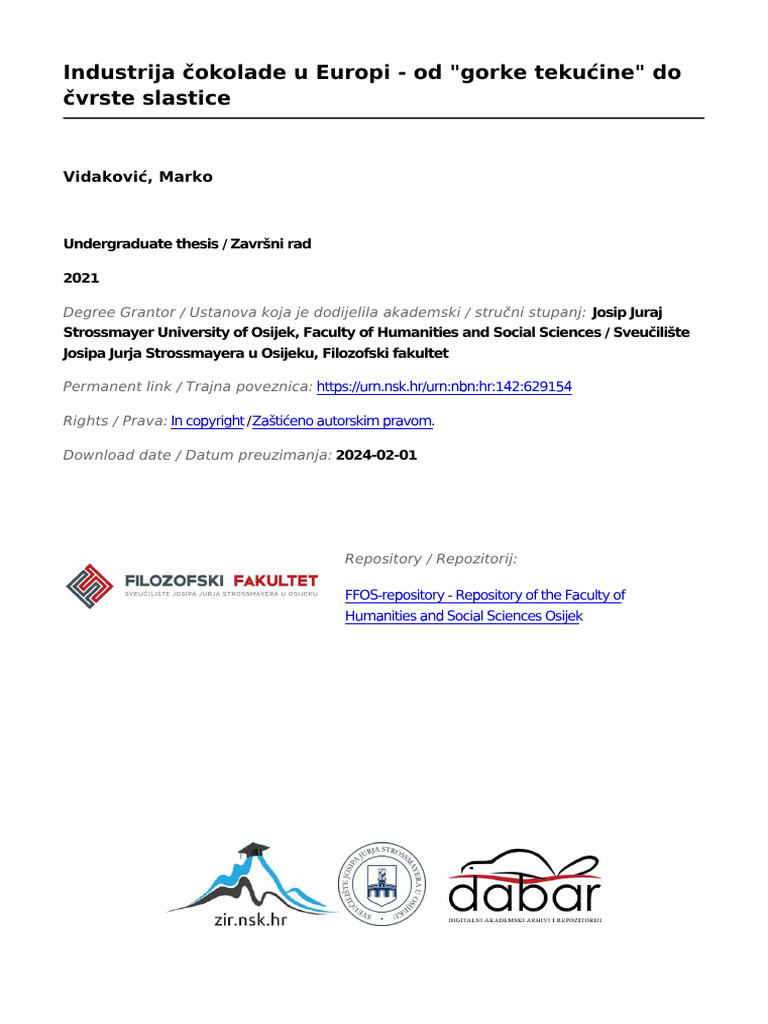 Vidakovic Marko Ffos 2021 Zavrs Sveuc | PDF