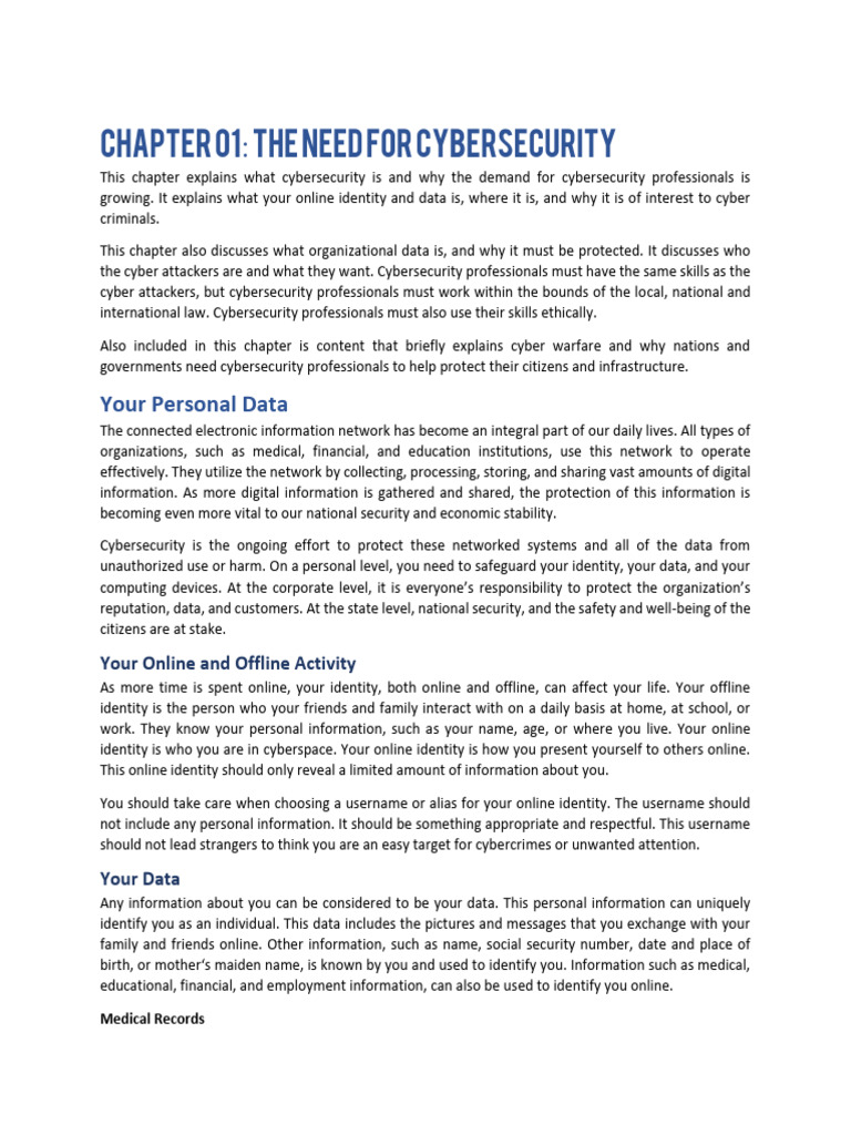 CHAPTER 01 IAS1 Information Assurance and Security 1 | PDF | Information Security | Security