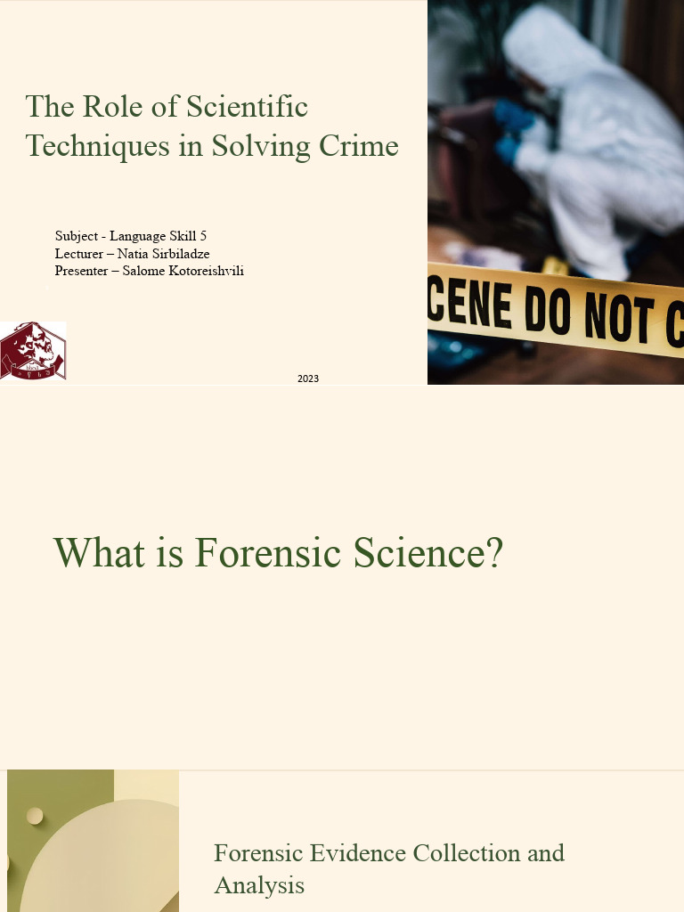 The Role of Scientific Techniques in Solving Crime | PDF | Forensic ...