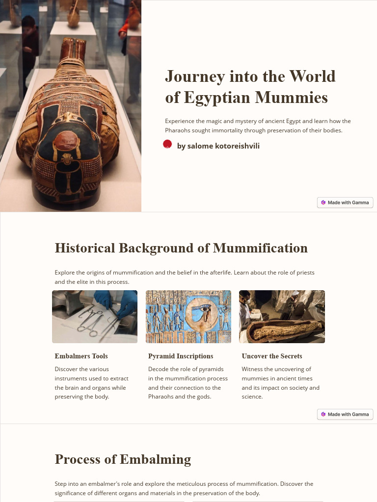 Journey Into The World of Egyptian Mummies | Download Free PDF | Mummy | Folklore