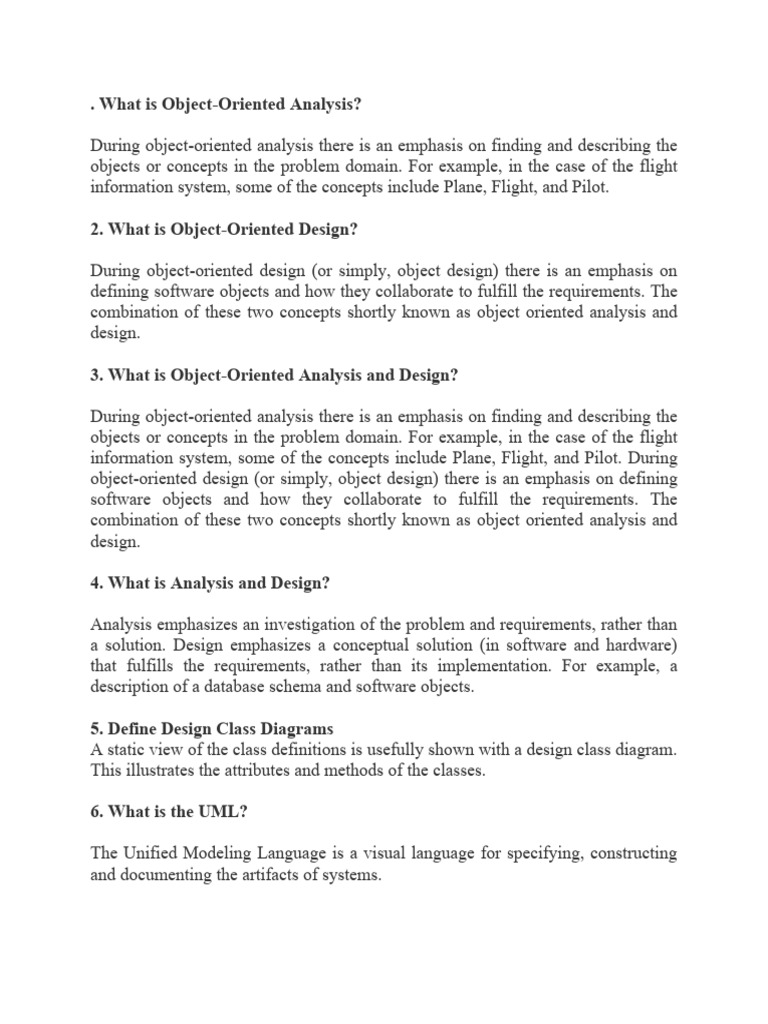 OOAD Short Answers | Download Free PDF | Unified Modeling Language | Use Case