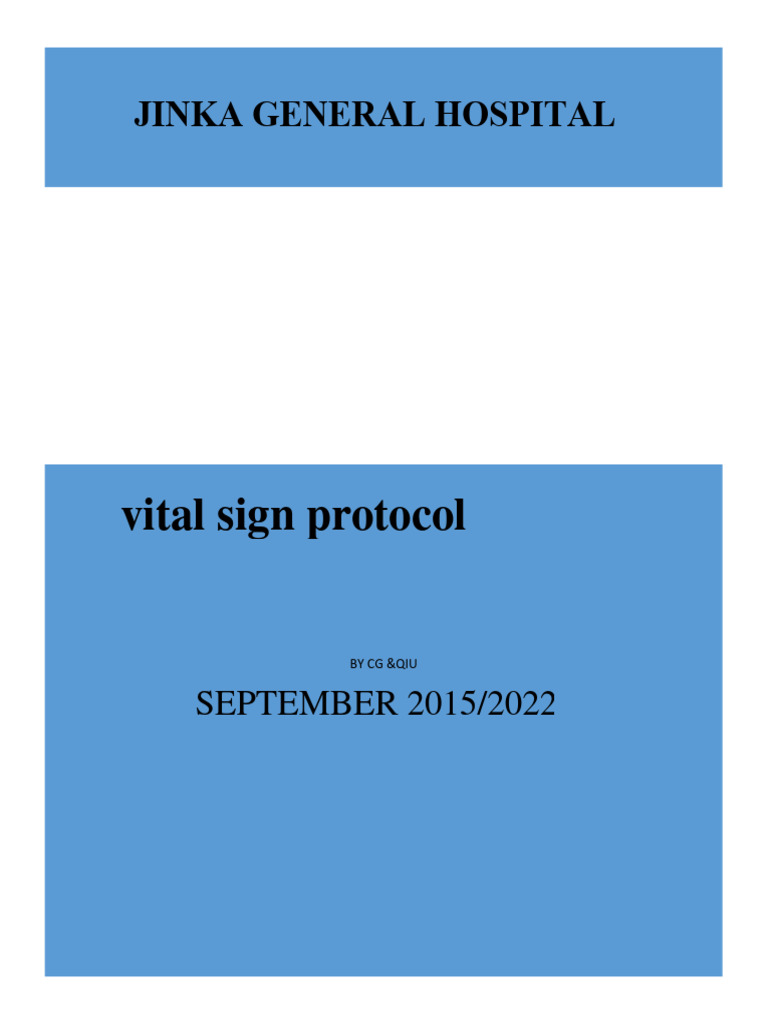 Adult Vital Sign Protocol | PDF | Self-Improvement | Wellness