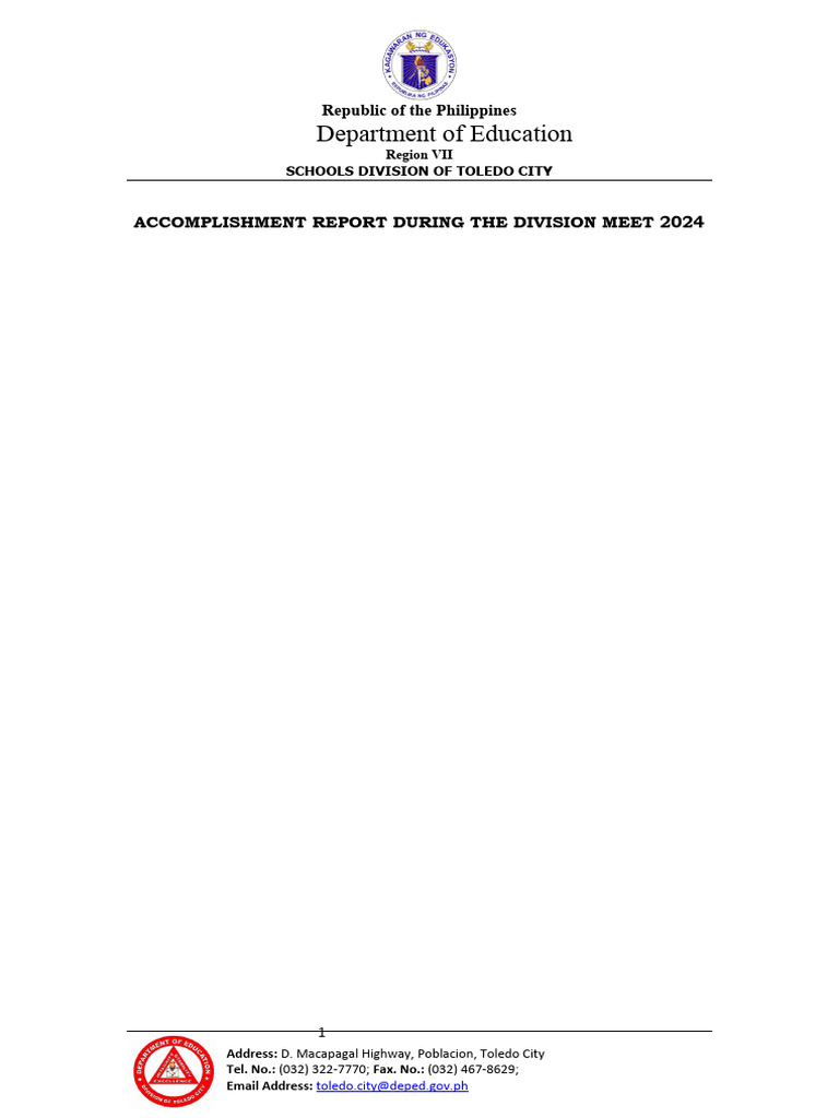 Accomplishment-Report-DIVISION-MEET 2024 | PDF