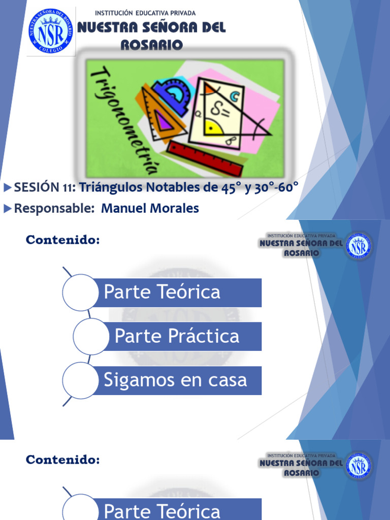 Sesión 11 - Trigonometría - 1sec | PDF | Triángulo | Geometria clasica