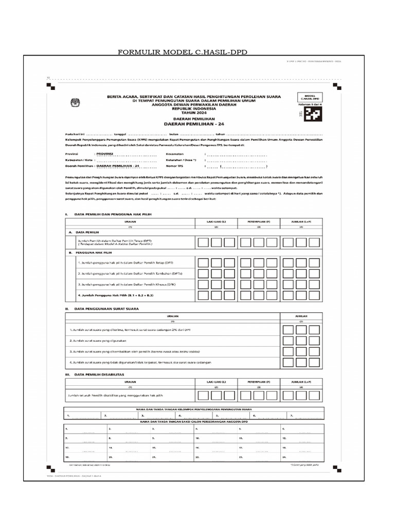 Formulir Model C Hasil DPD | PDF