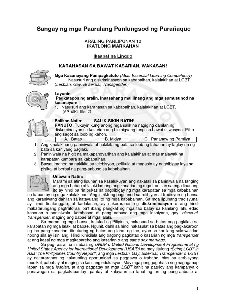 AP Grade10 Quarter3 Module Week4 | PDF