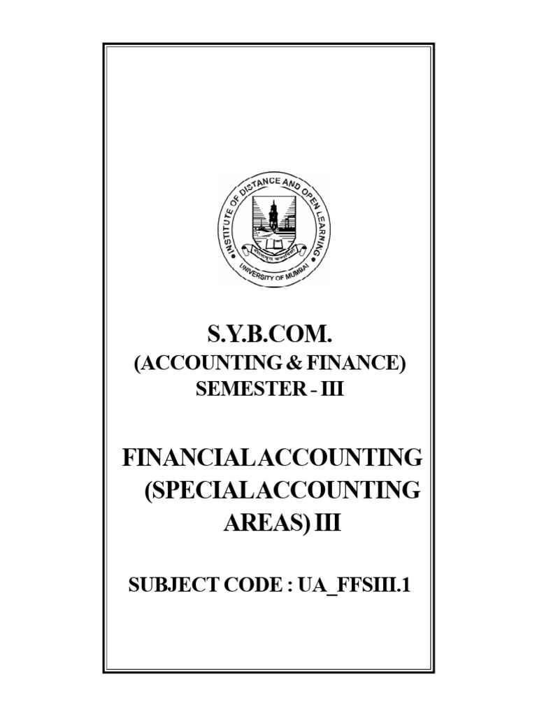 SYBCO AC FIN Financial Accounting Special Accounting Areas III | PDF ...