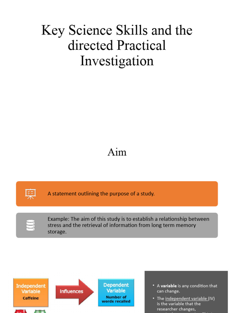 2021 Key Science Skills and Practical Investigation (Autosaved) | PDF ...