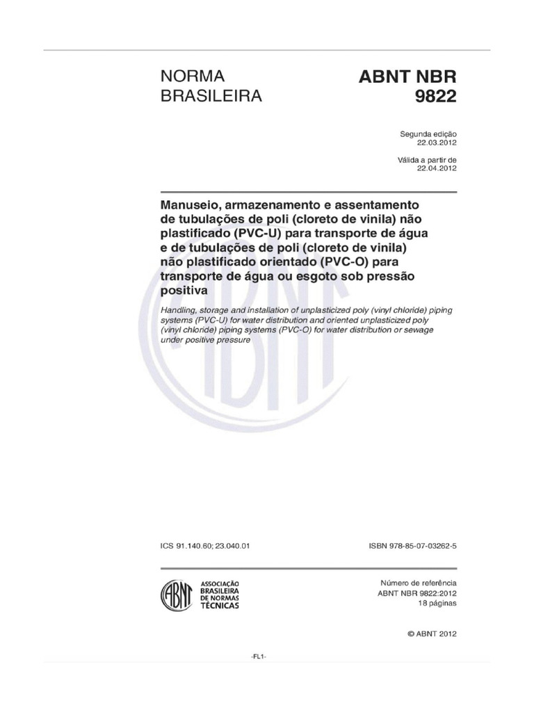 NBR 9822 de 03.2012 - Manuseio, Armazenamento e As | PDF