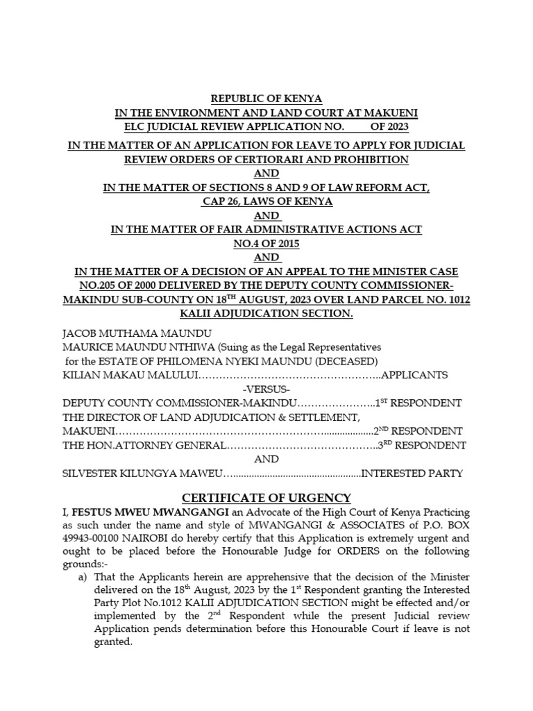 Application For Judicial Review of Minister's Appeal Decision | PDF