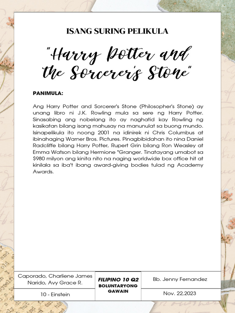 Harry Potter and The Sorcerer's Stone | PDF