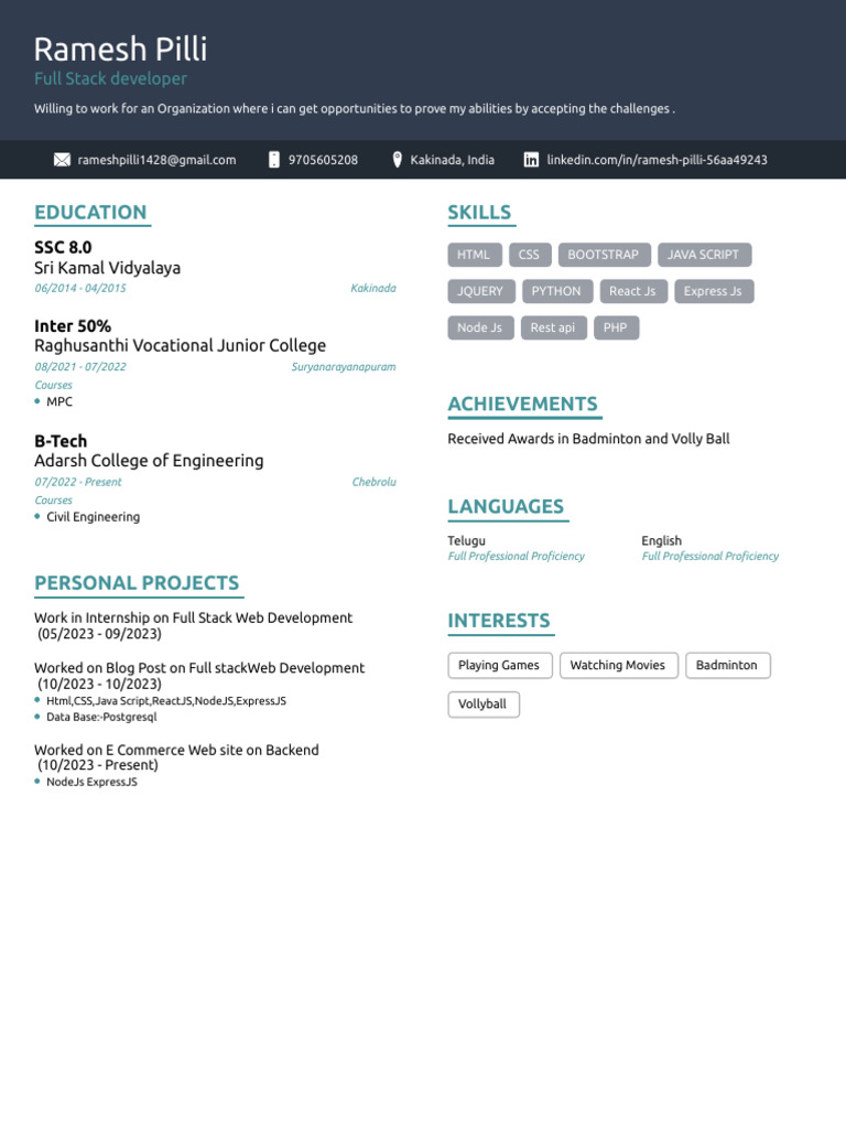 Ramesh's Resume | PDF