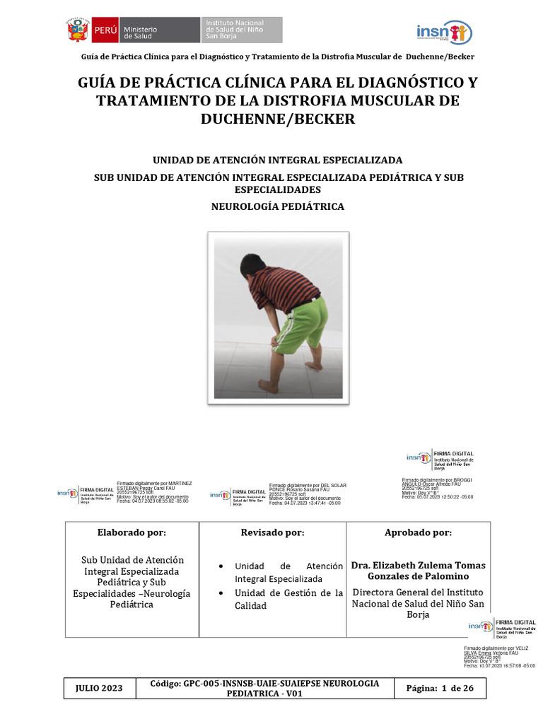 GPC PARA DX Y TX DE LA DISTROFIA MUSCULAR DE DUCHENNE-BECKER-NEUROLOGÍA PED. Revi 02 Julio | PDF ...
