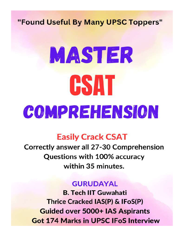 Master CSAT Comprehension Ebook Sample | PDF